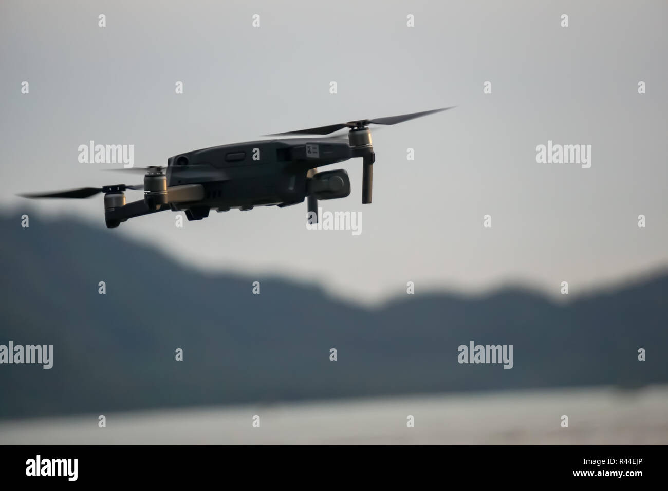 New gen drone flying aerial shooting equipment gadget Stock Photo - Alamy
