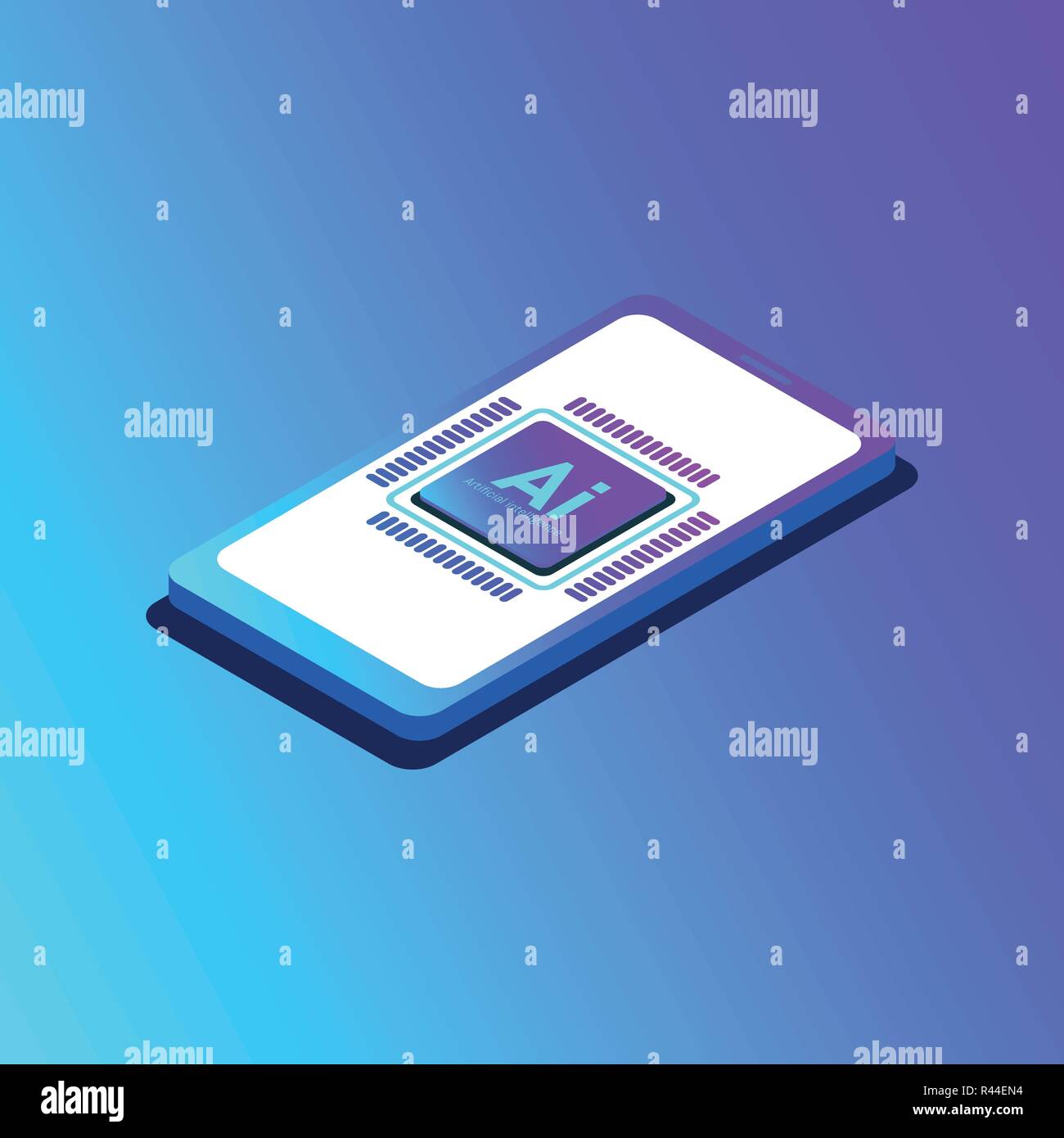 Artificial intelligence CPU on smartphone concept design, Ai next ...