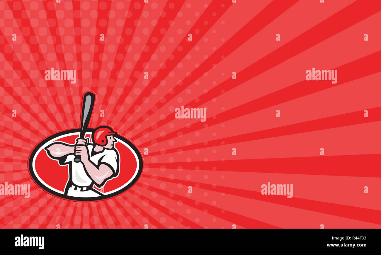 Business card Baseball Player Batting Cartoon Oval Stock Photo - Alamy