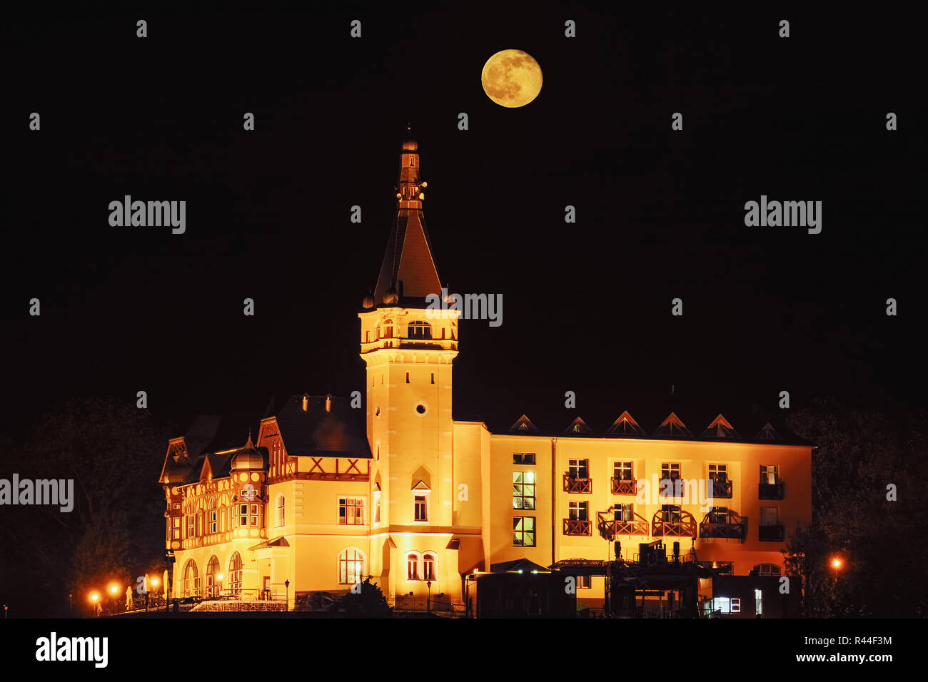Castle in the Night Stock Photo - Alamy