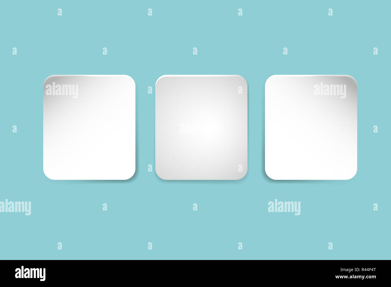 Three white paper rectangles Stock Photo - Alamy