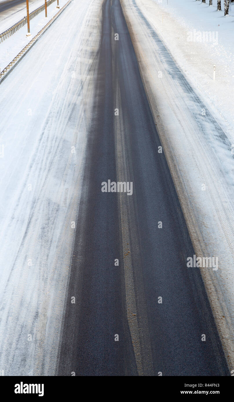 Highway Road in Winter Stock Photo - Alamy