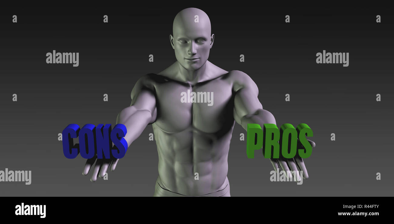 3d man pros cons sign hi-res stock photography and images - Alamy
