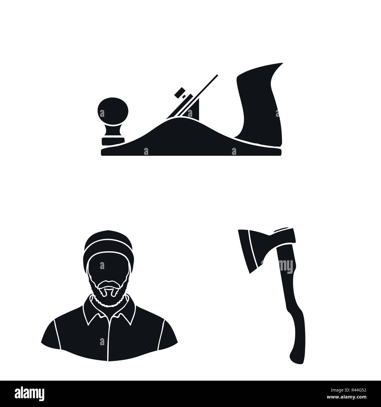 Sawmill and Timber black icons in set collection for design. Hardware ...
