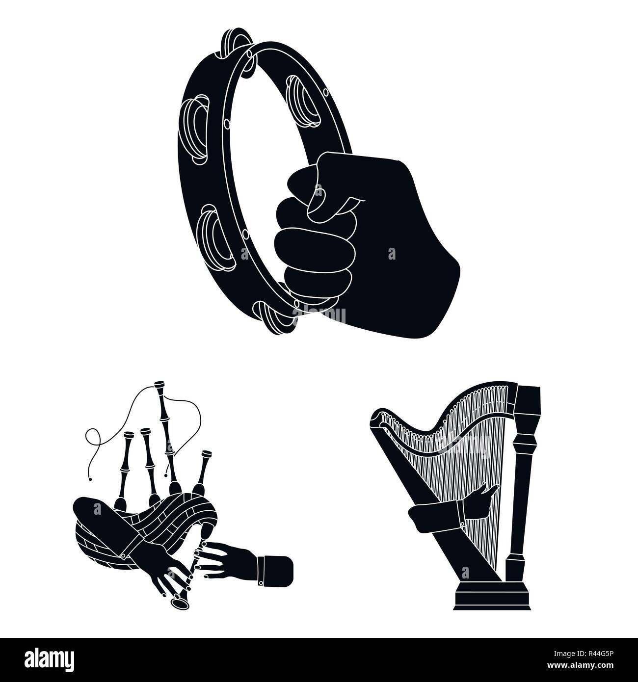 Manipulation by hands black icons in set collection for design. Hand ...