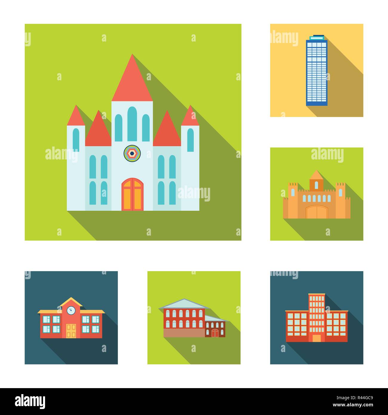 Building and architecture flat icons in set collection for design ...