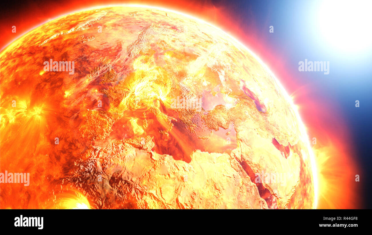 Astronaut Earth Blowing Up