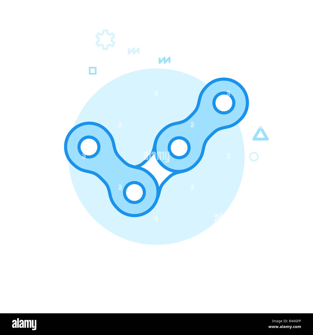 Bike Chain Link Flat Icon. Bicycle Spare Part Symbol, Pictogram, Sign ...