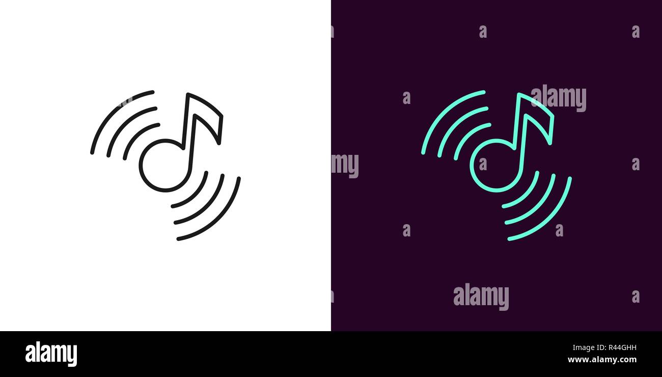 Musical note illustration. Vector icon of Sound note with acoustic ...