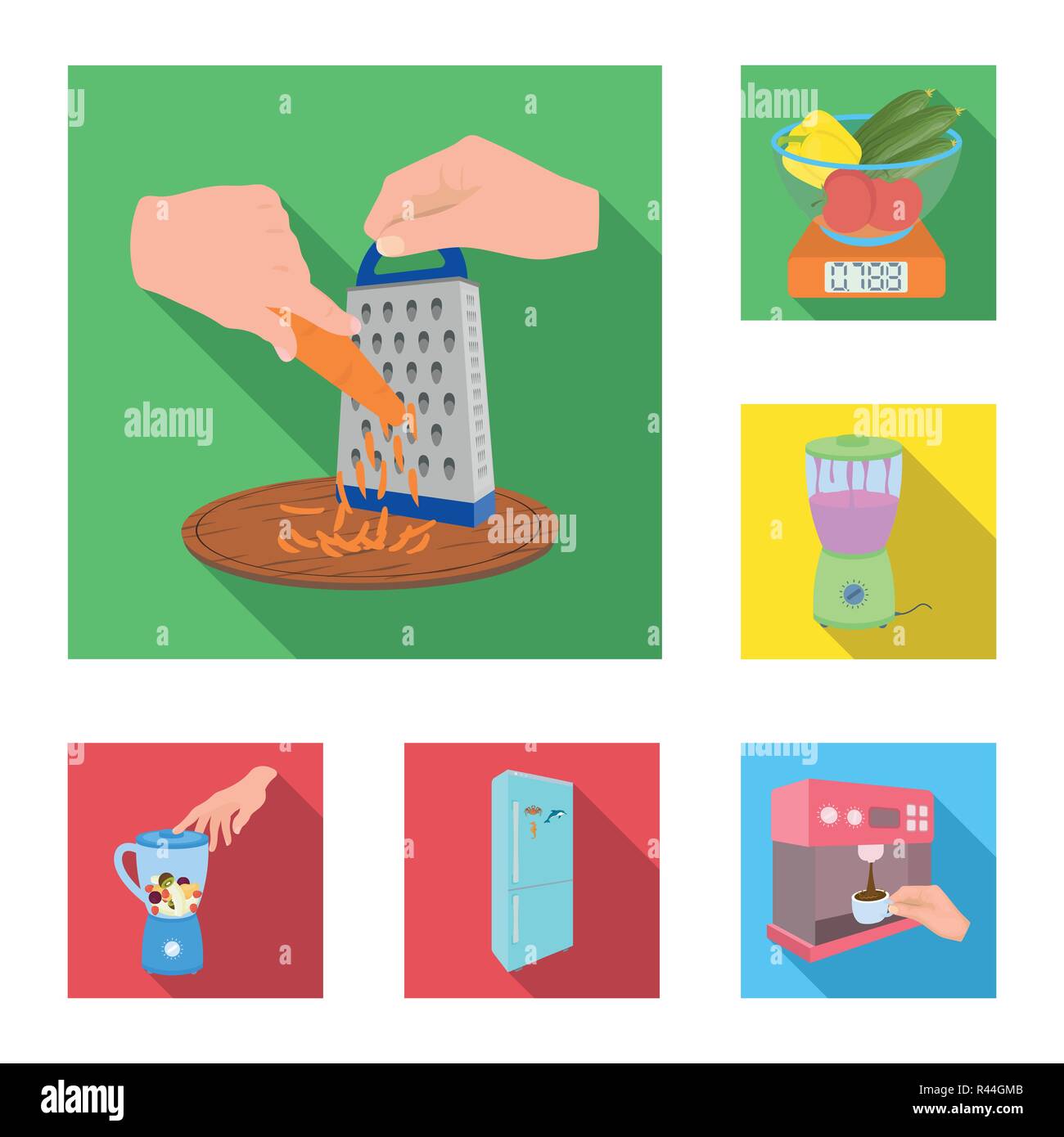 Cooking food flat icons in set collection for design. Kitchen ...
