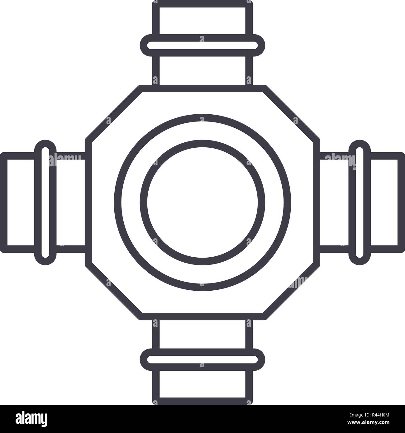 Hub line icon concept. Hub vector linear illustration, symbol, sign ...