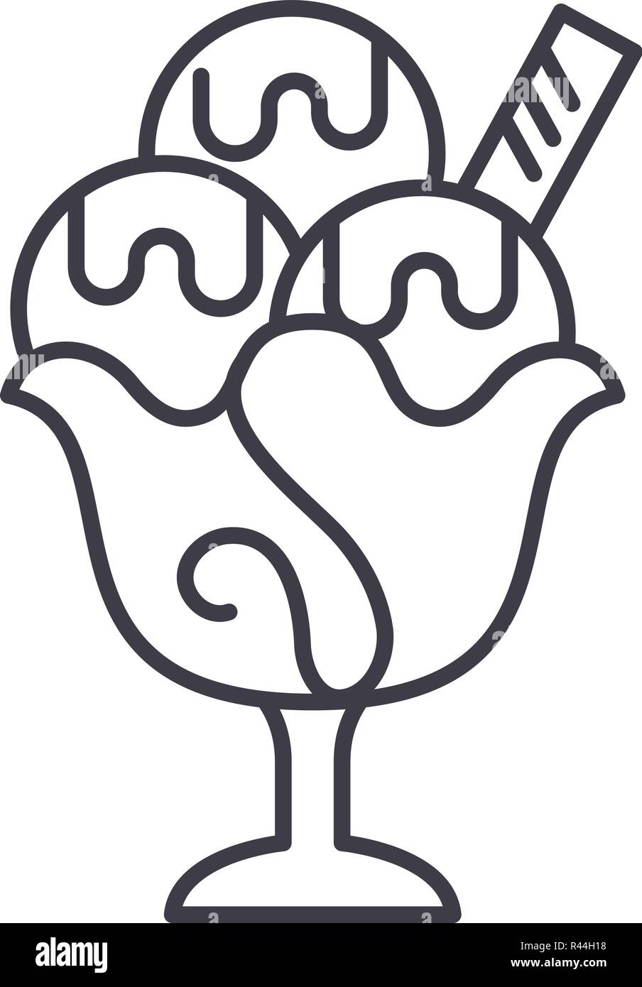 Ice cream line icon concept. Ice cream vector linear illustration ...