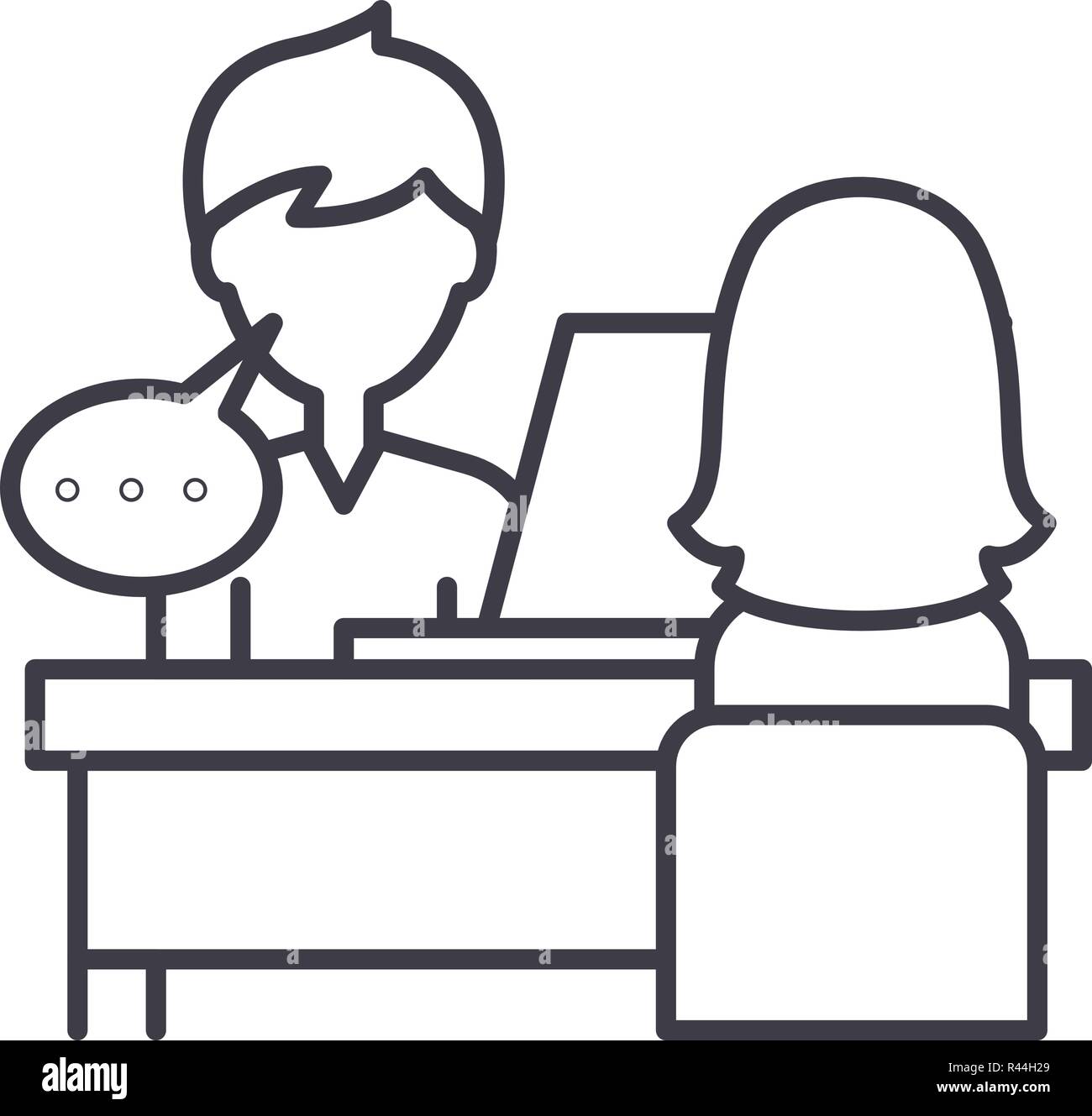 Individual consultation line icon concept. Individual consultation ...