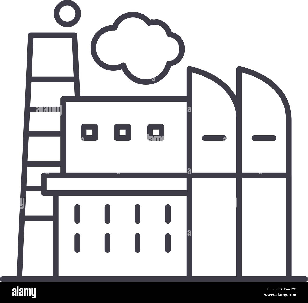 Industrial Centre Line Icon Concept Industrial Centre Vector Linear Illustration Symbol Sign