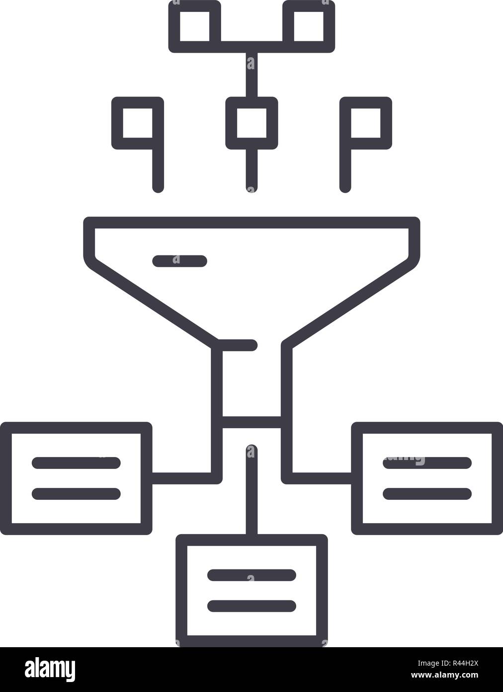 Information processes line icon concept. Information processes vector ...