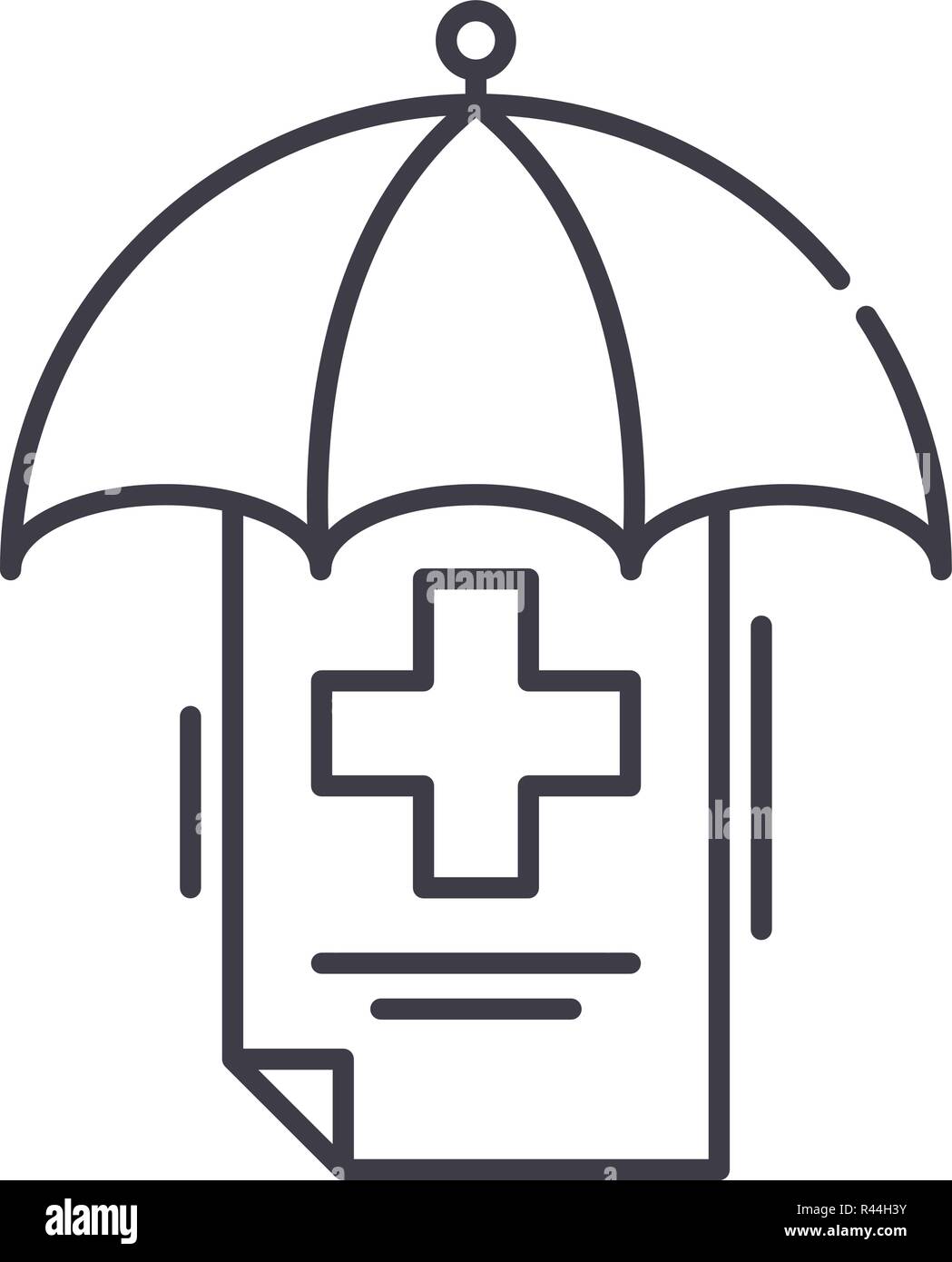 Insurance system line icon concept. Insurance system vector linear ...