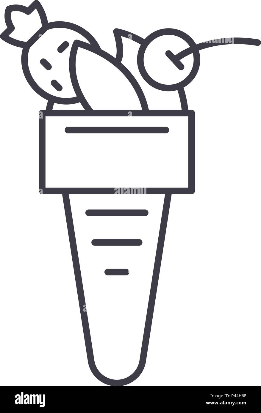 Italian ice cream line icon concept. Italian ice cream vector linear ...