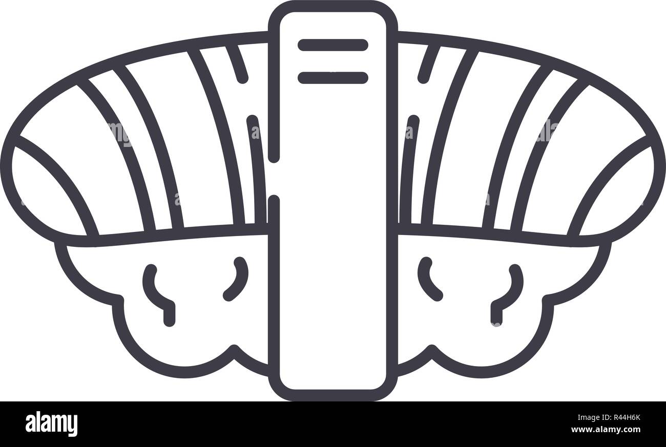 Japanese sushi line icon concept. Japanese sushi vector linear ...