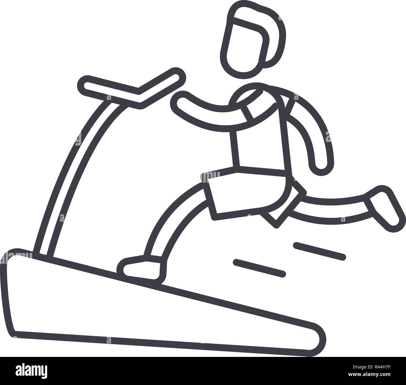 Jogging on the treadmill line icon concept. Jogging on the treadmill ... Jogging on the treadmill line icon concept. Jogging on the treadmill ...