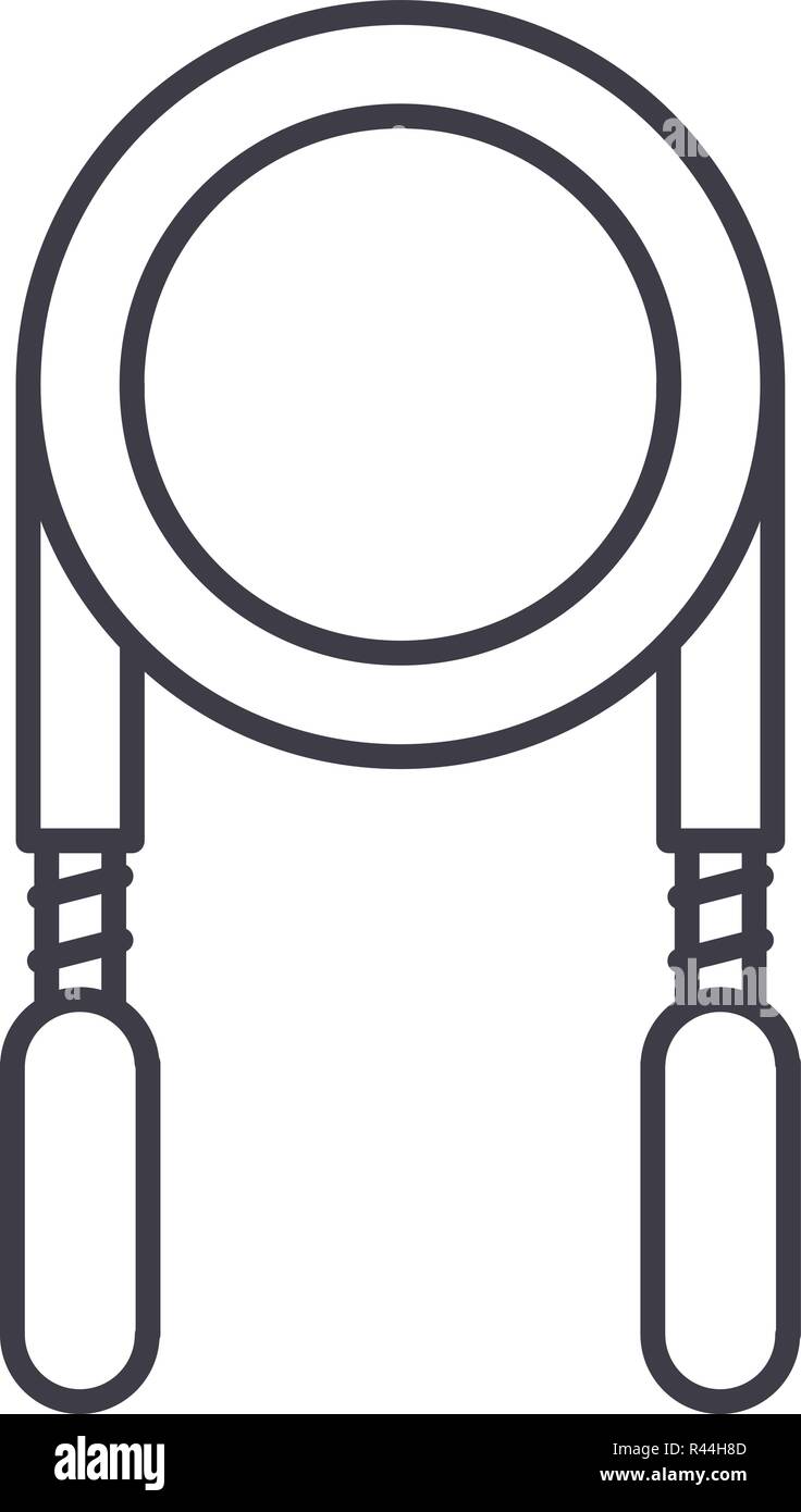 Jump rope line icon concept. Jump rope vector linear illustration ...