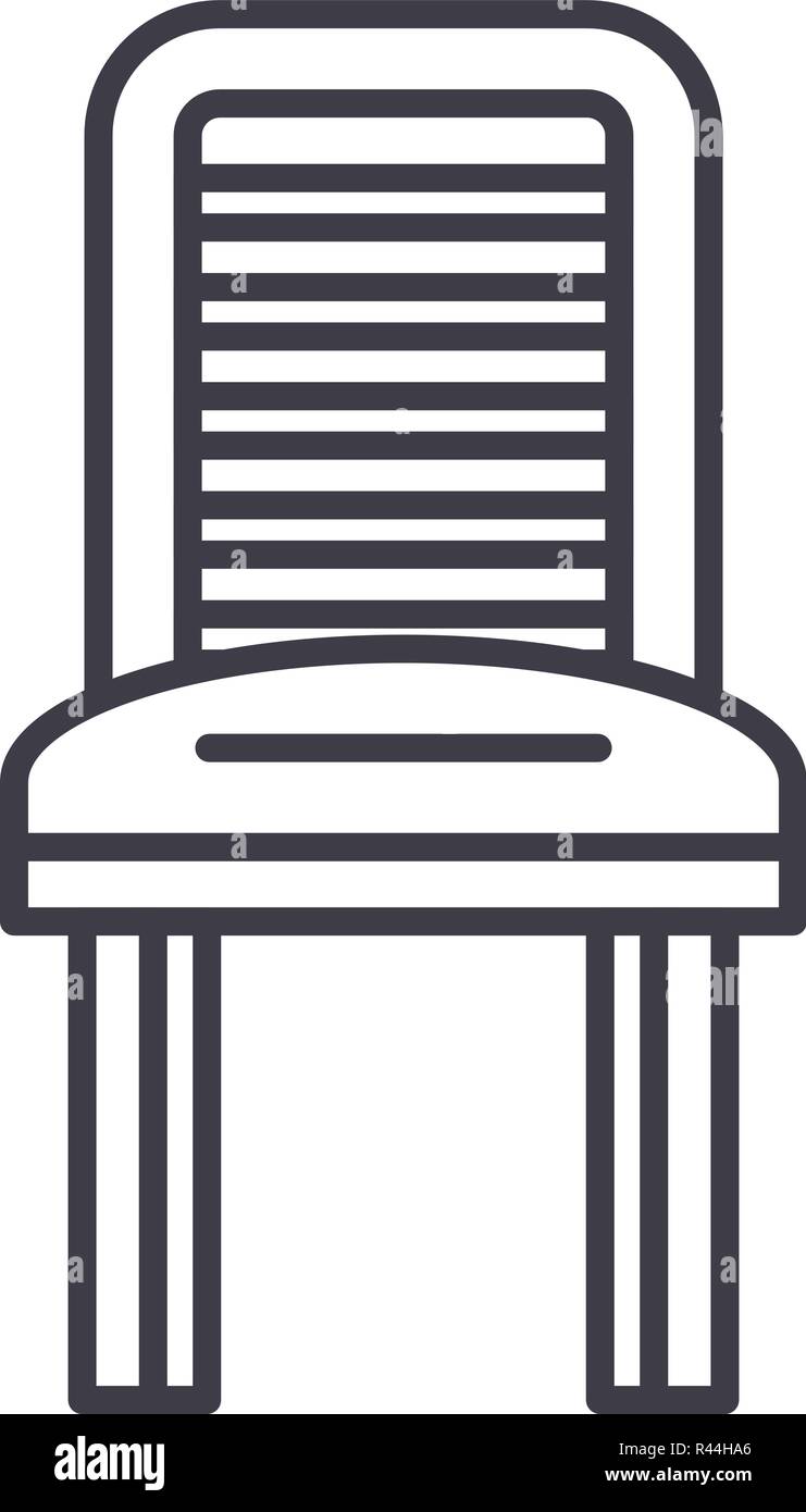 Kitchen chair line icon concept. Kitchen chair vector linear ...