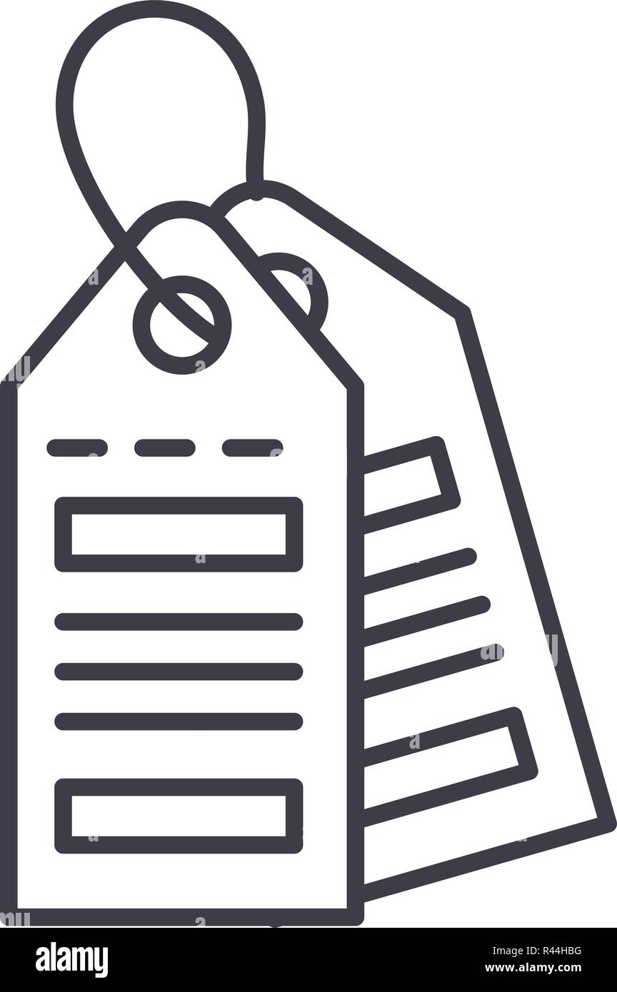 Labels line icon concept. Labels vector linear illustration, symbol ...