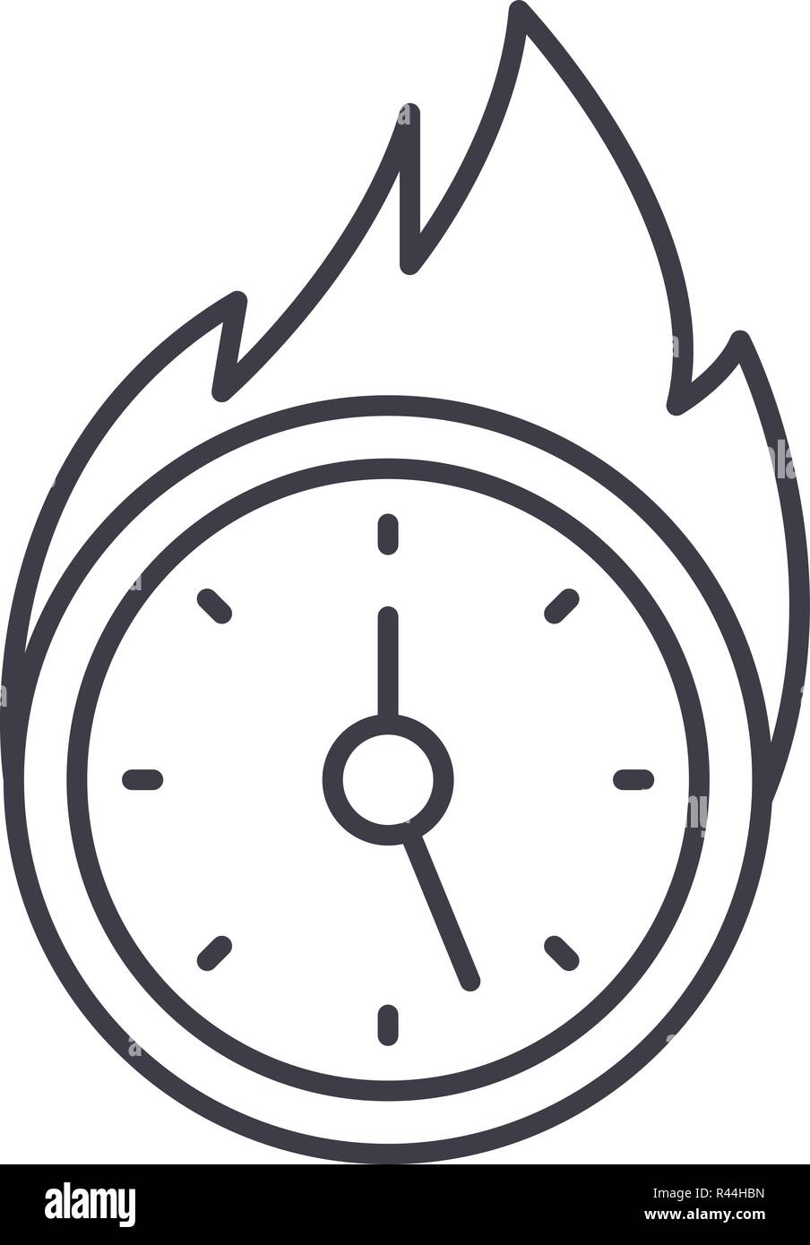 Lack of time line icon concept. Lack of time vector linear illustration ...