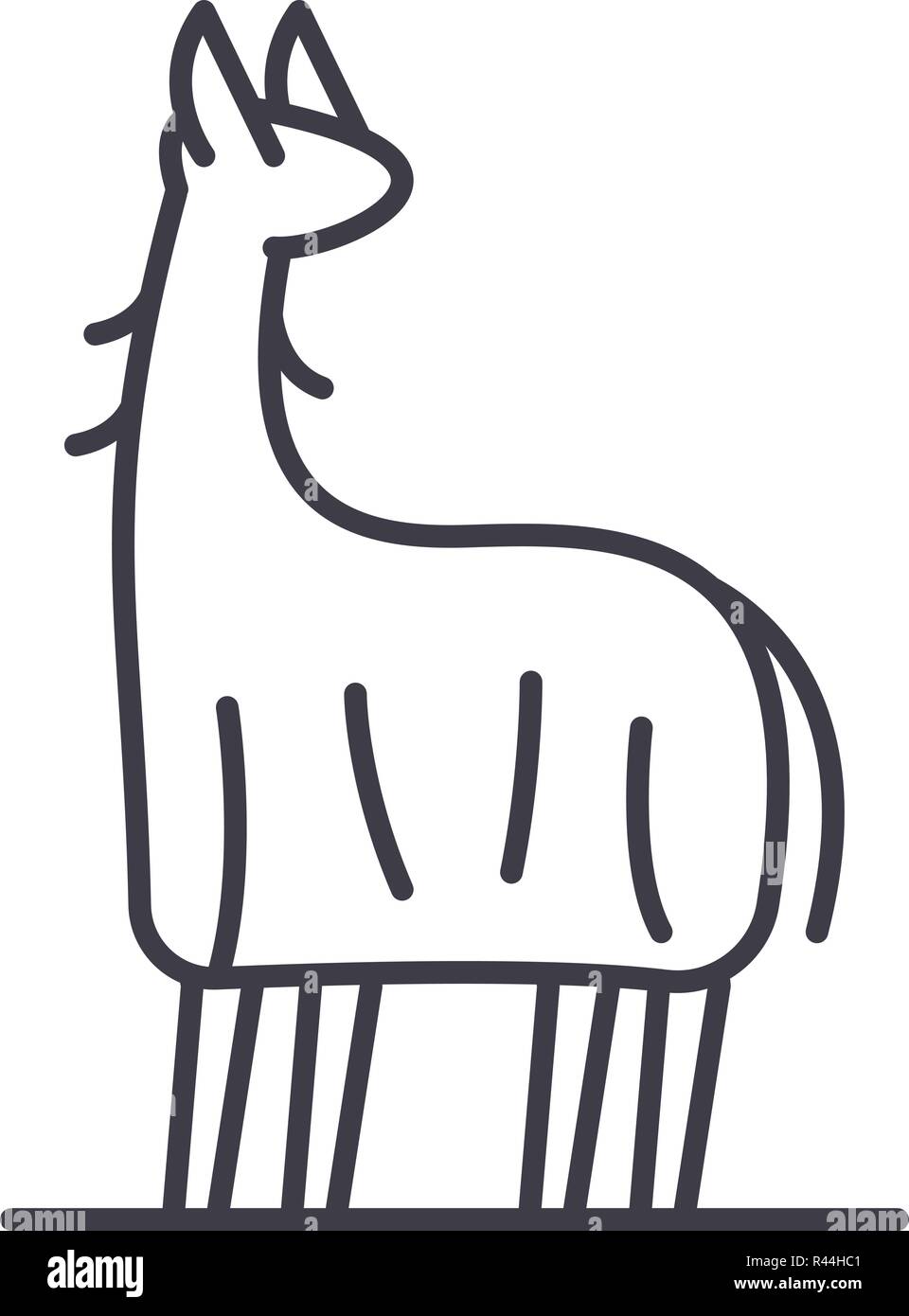 Lama line icon concept. Lama vector linear illustration, symbol, sign ...