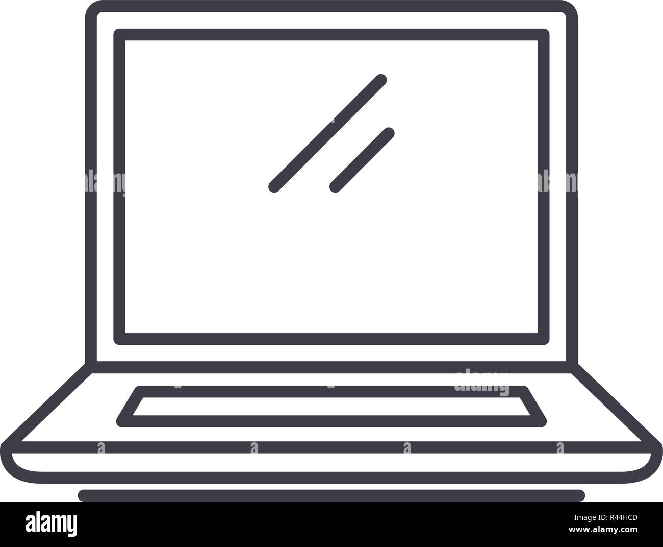 Laptop line icon concept. Laptop vector linear illustration, symbol ...
