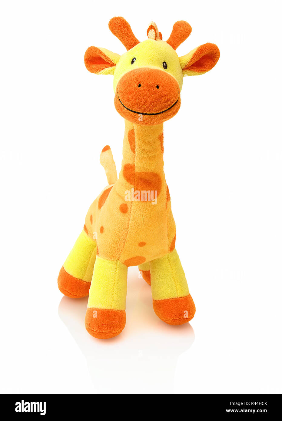 Giraffe plushie doll isolated on white background with shadow ...