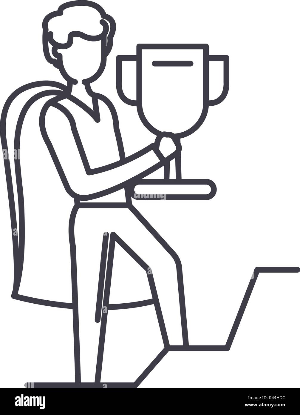 Leader's award line icon concept. Leader's award vector linear ...