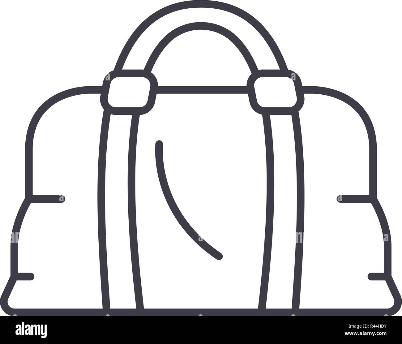 Leather bag line icon concept. Leather bag vector linear illustration ...