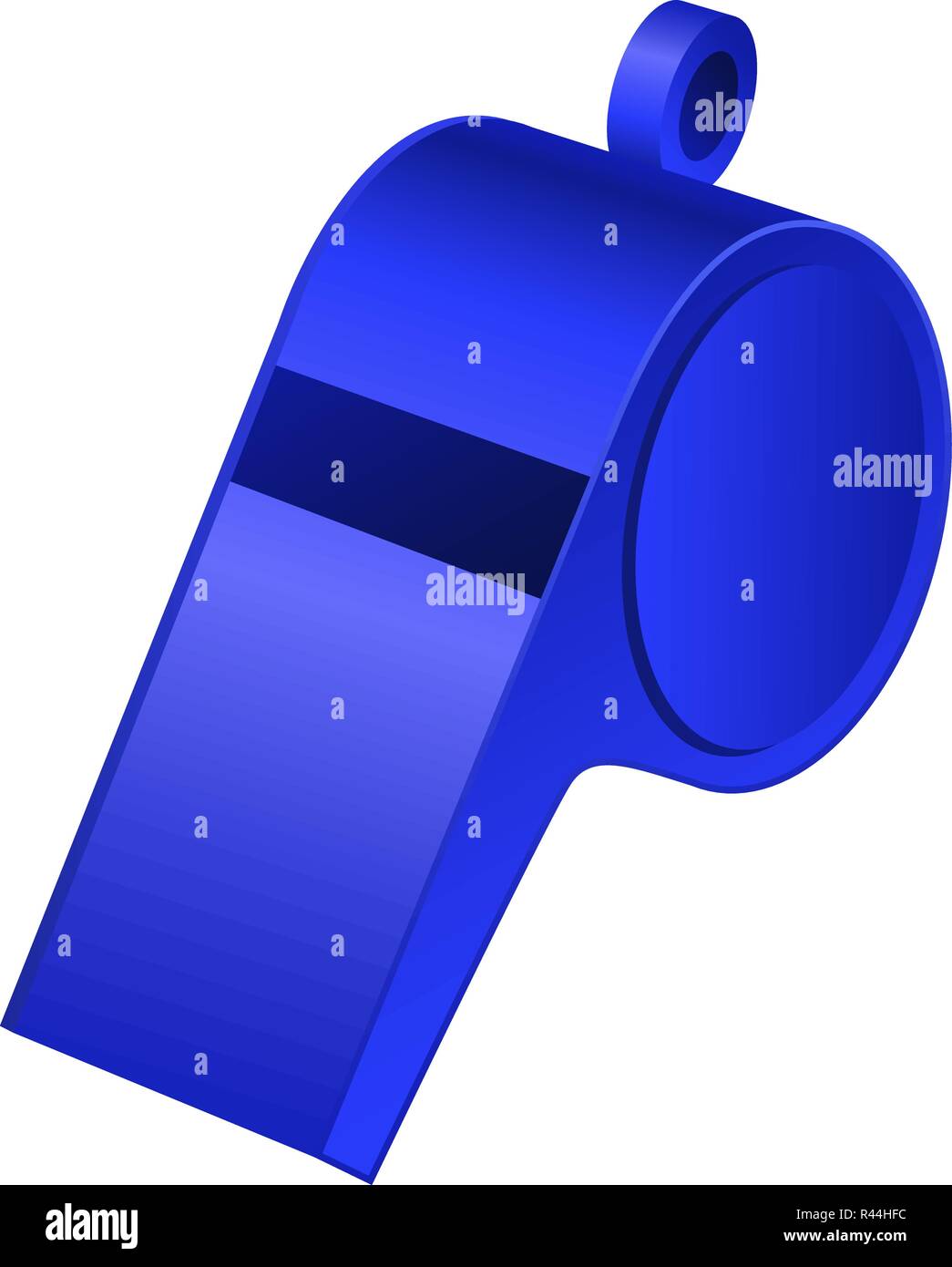 Blue whistle mockup. Realistic illustration of blue whistle vector ...