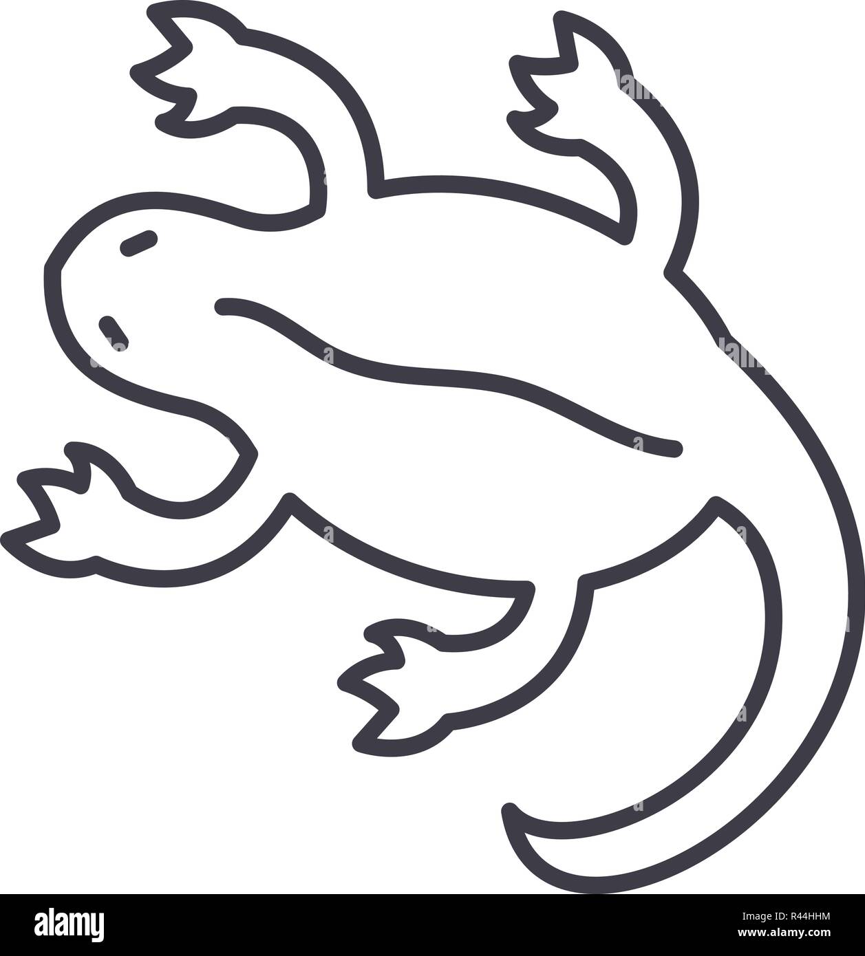 Lizard line icon concept. Lizard vector linear illustration, symbol ...