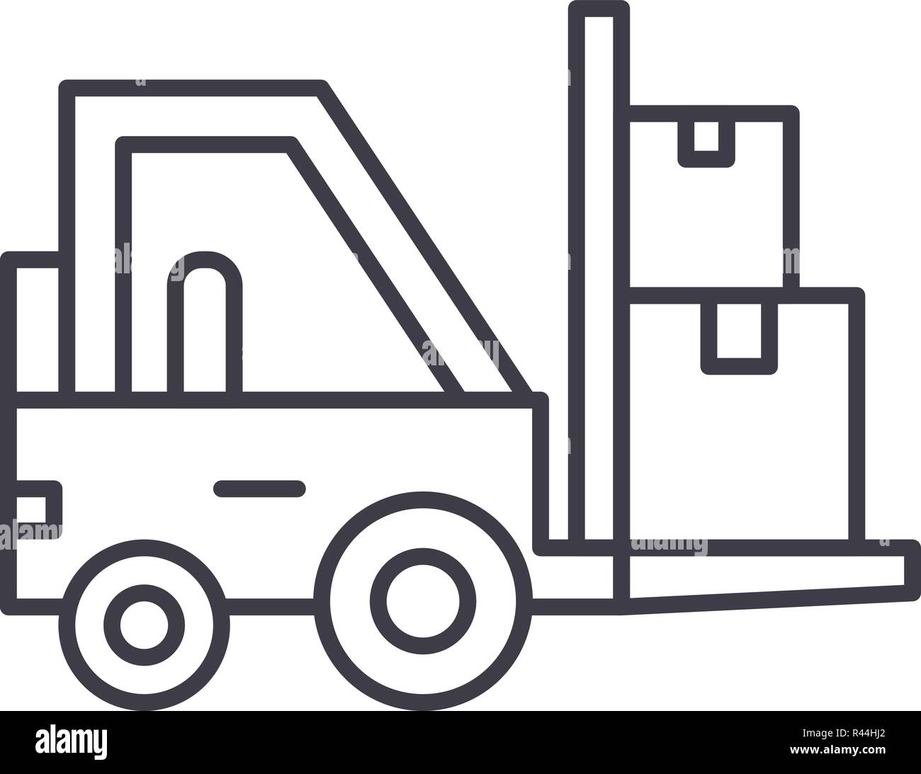 Loader in stock line icon concept. Loader in stock vector linear ...