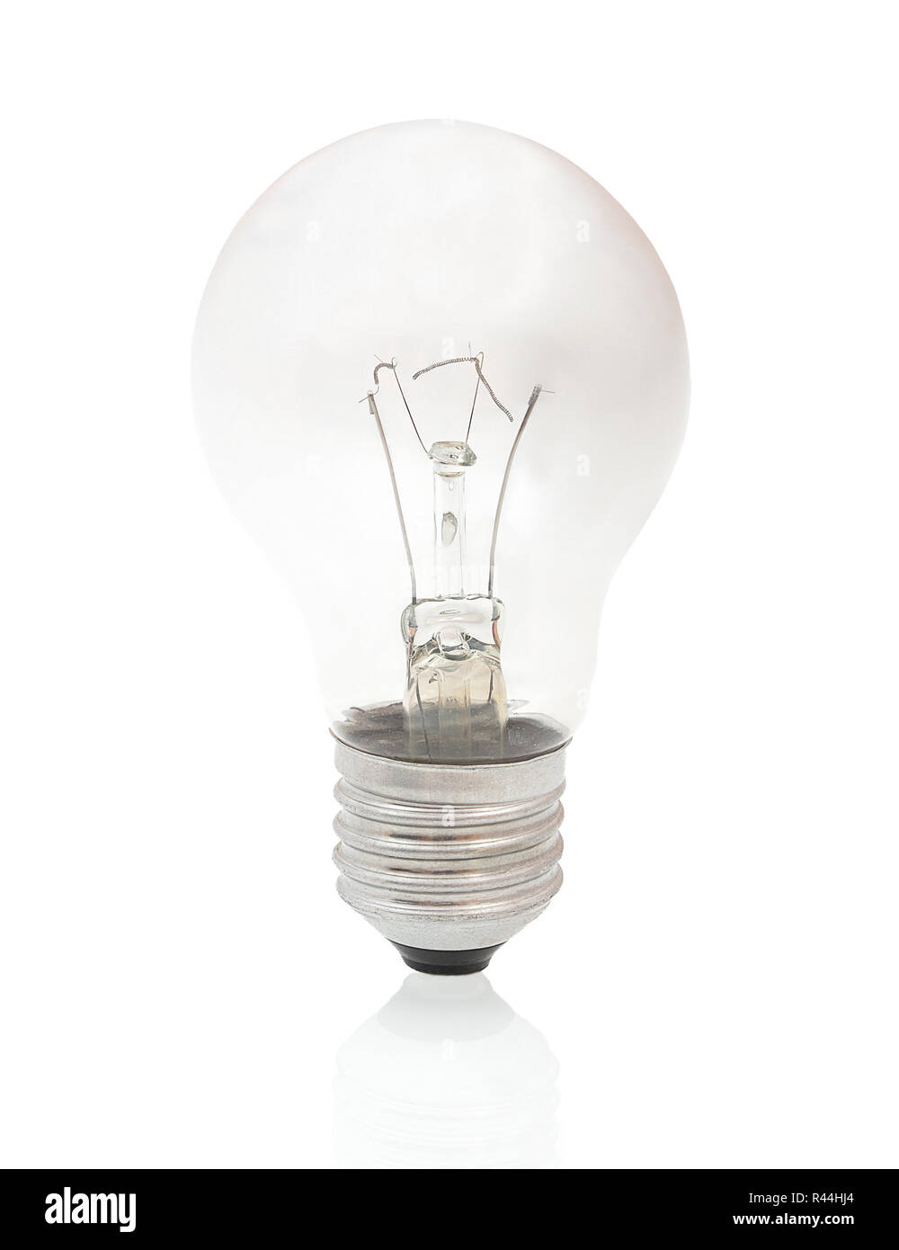 Burned-out light bulb isolated on white background with shadow ...
