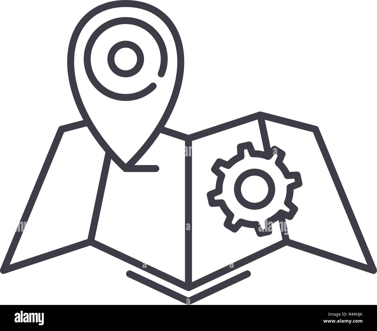 Logistics line icon concept. Logistics vector linear illustration ...