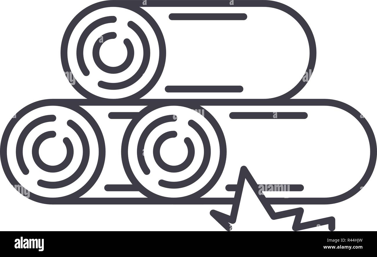Logs line icon concept. Logs vector linear illustration, symbol, sign ...