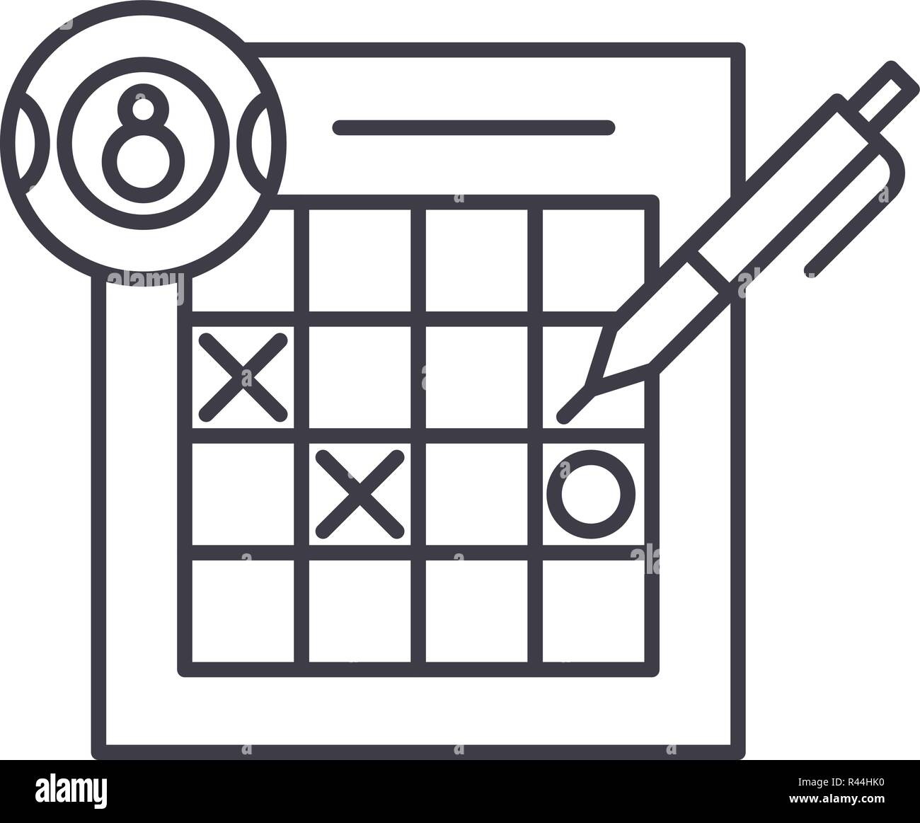 Lottery line icon concept. Lottery vector linear illustration, symbol ...
