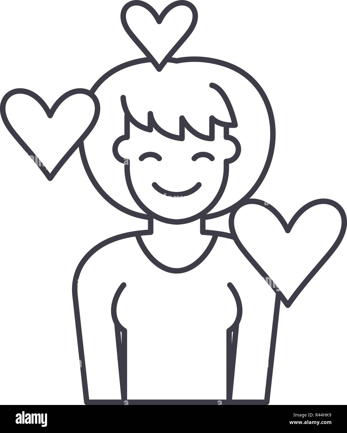 Love line icon concept. Love vector linear illustration, symbol, sign ...