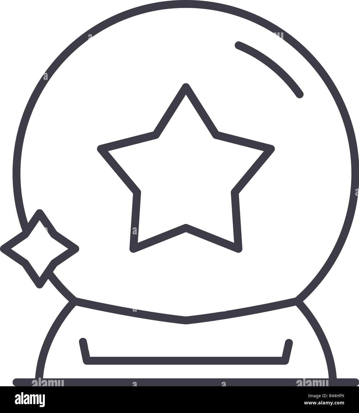 Magic ball line icon concept. Magic ball vector linear illustration ...