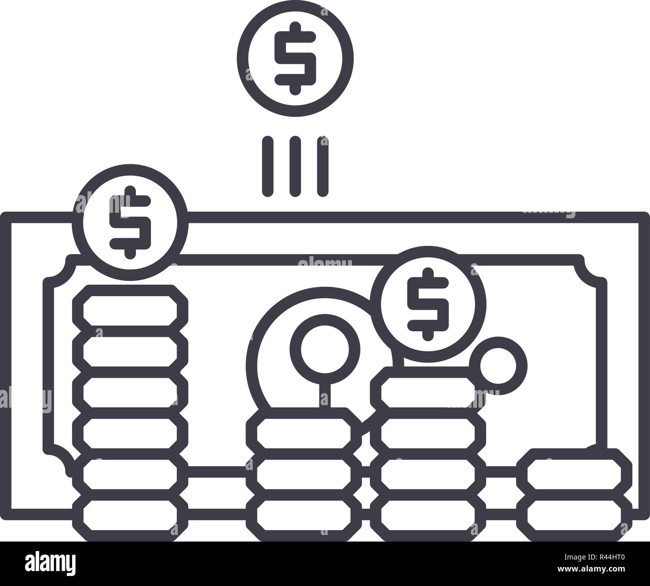 Making money line icon concept. Making money vector linear illustration ...