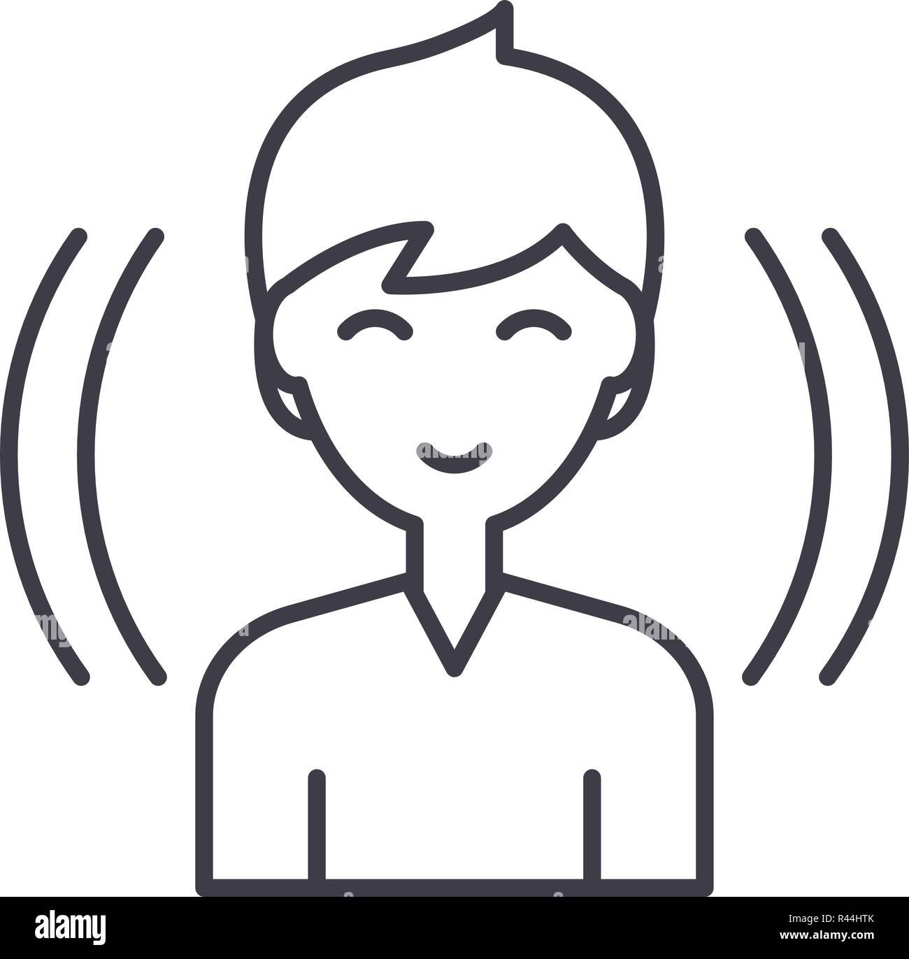 Male user line icon concept. Male user vector linear illustration ...