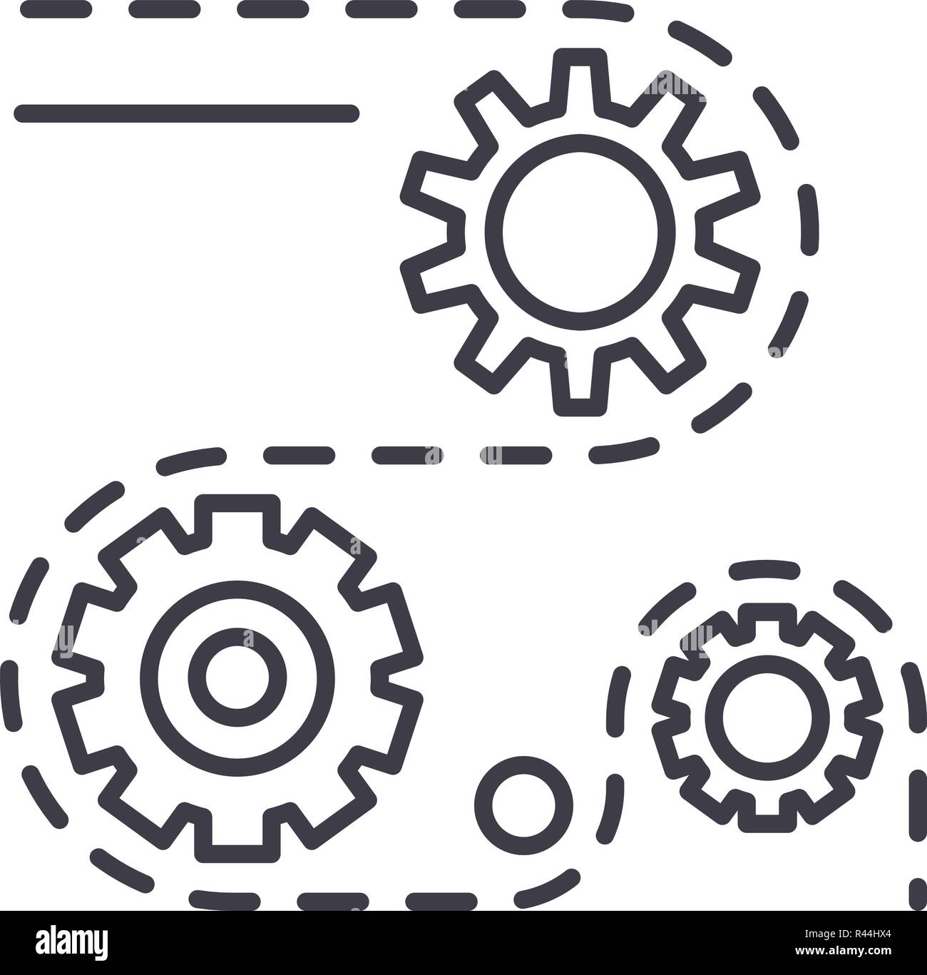 Manufacturing processes line icon concept. Manufacturing processes ...
