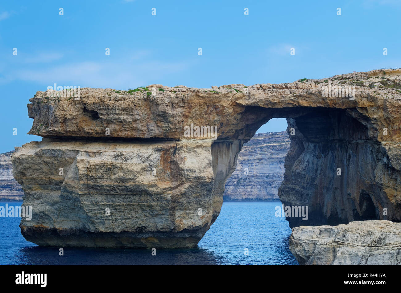 Rock formation called "Azure Window" on Maltese island of Gozo. This ...