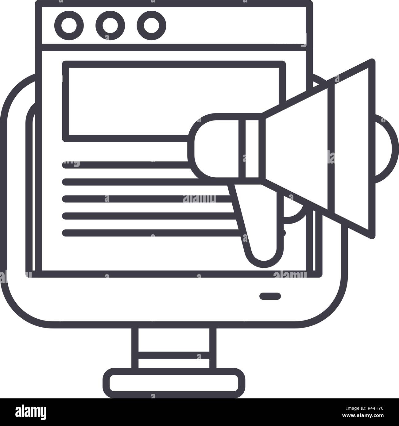 Marketing campaign line icon concept. Marketing campaign vector linear ...