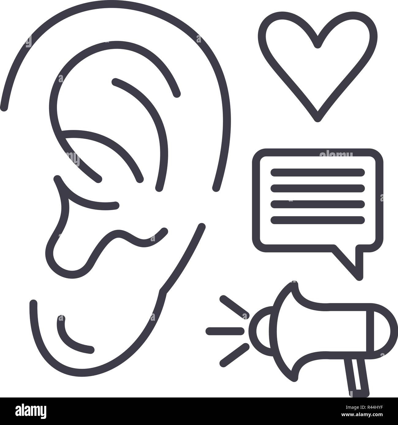 Marketing communications line icon concept. Marketing communications ...