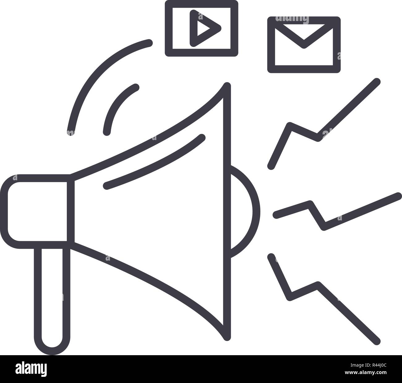 Marketing promotions line icon concept. Marketing promotions vector ...