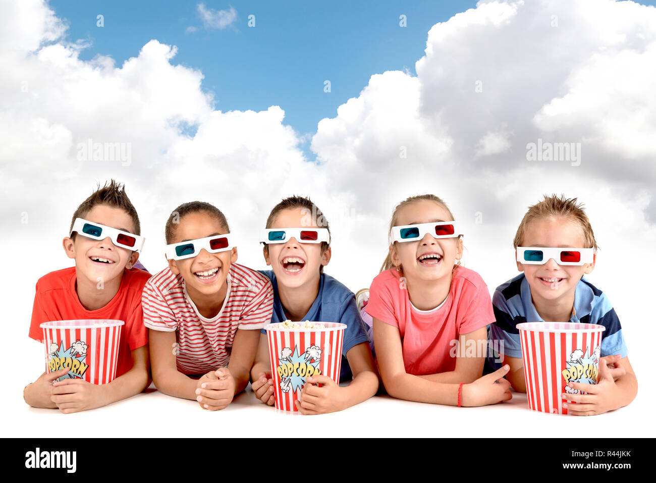 Kids in the movies Stock Photo - Alamy