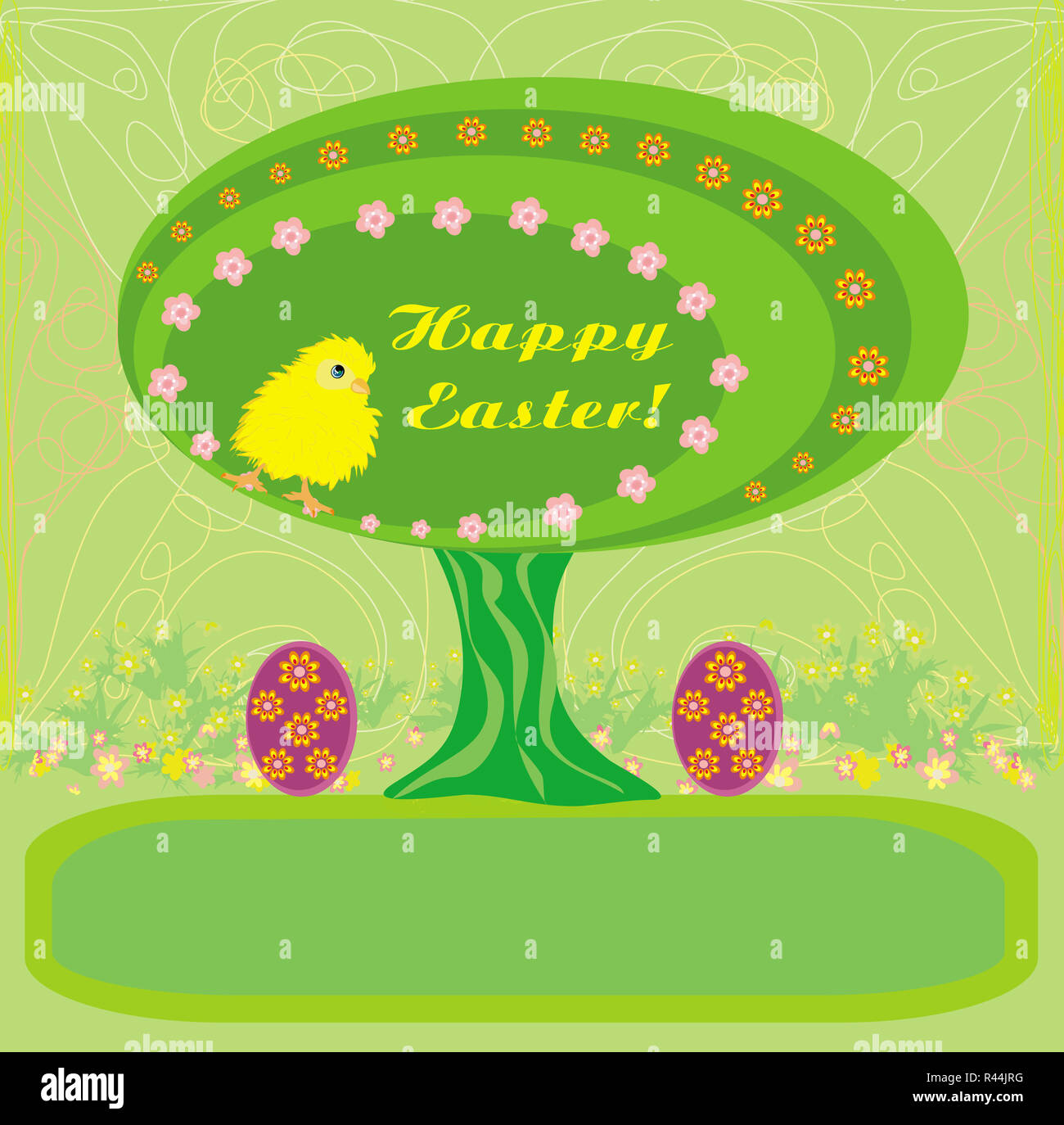 Abstract easter tree chicken card green hi-res stock photography and ...